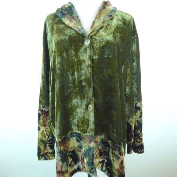 Citron | Jackets & Coats | Citron Collection Emerald Green Floral ...